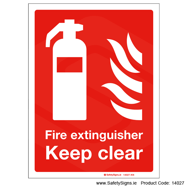 Fire Extinguisher Keep Clear- 14027 — SafetySigns.ie