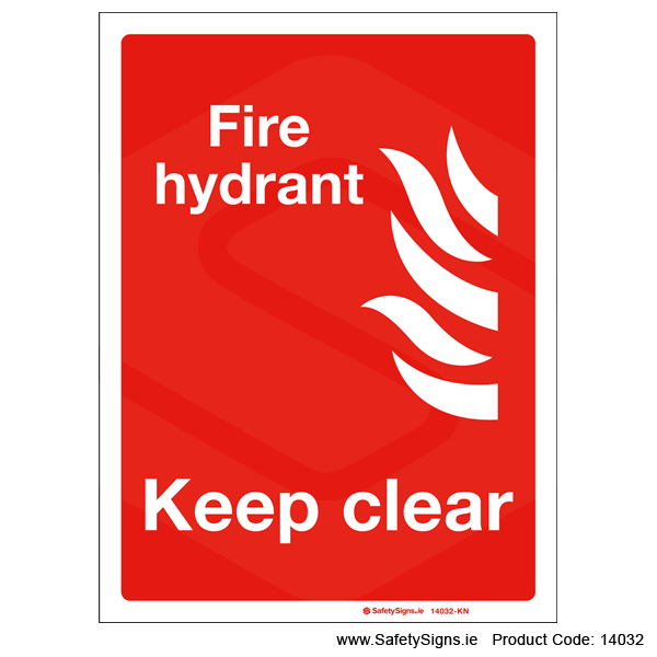 Fire Hydrant Keep Clear - 14032 — SafetySigns.ie