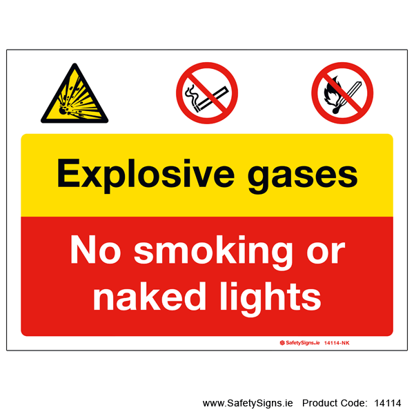 Explosive Gases - 14114 — SafetySigns.ie