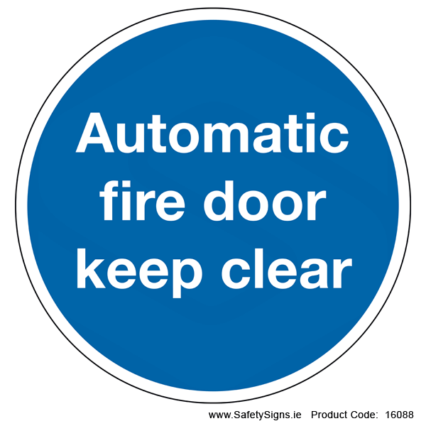 Automatic Fire Door (Circular) - 16088 — SafetySigns.ie