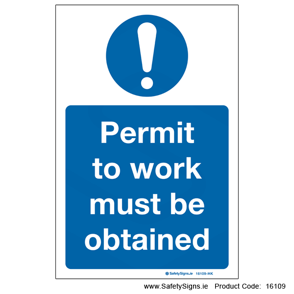 Permit to Work - 16109 — SafetySigns.ie