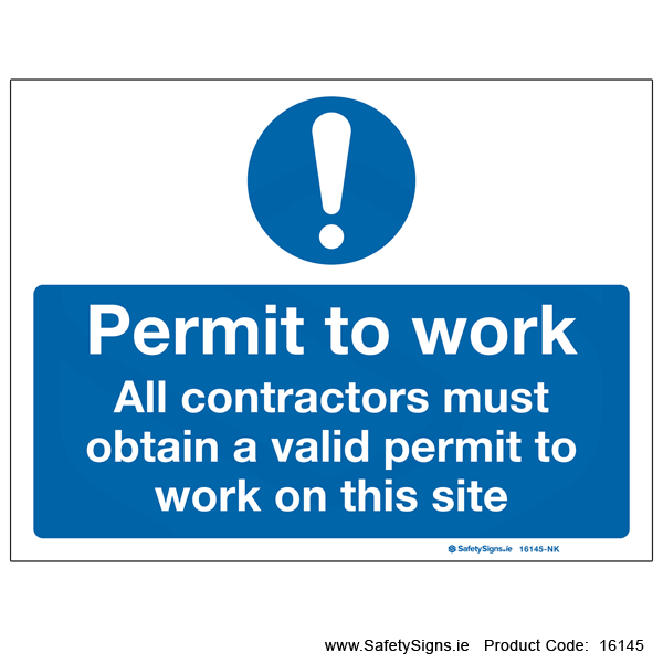 Permit to Work - 16145 — SafetySigns.ie