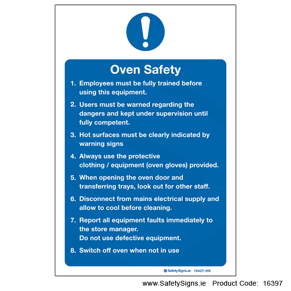 Oven Safety - 16397 — SafetySigns.ie