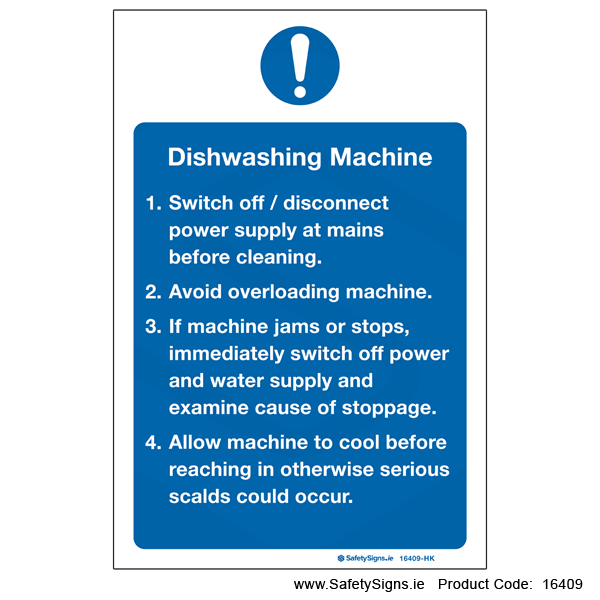 Dishwashing Machine - 16409 — SafetySigns.ie