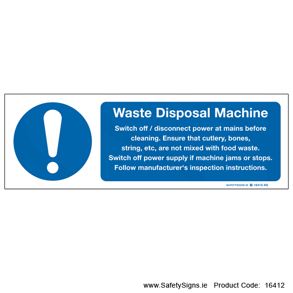 Waste Disposal Machine - 16412 — SafetySigns.ie
