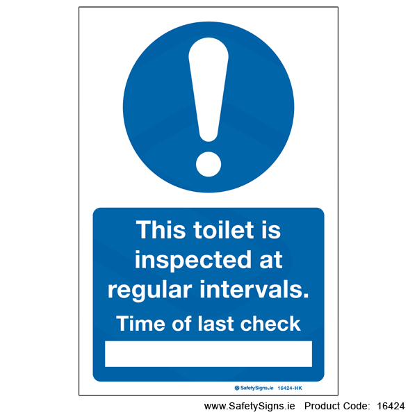 Toilet Inspection Check - 16424 — SafetySigns.ie
