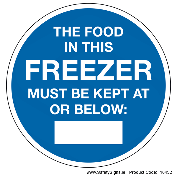 Freezer Temperature (Circular) - 16432 — SafetySigns.ie