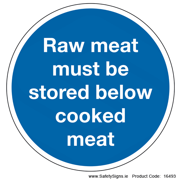 Raw Meat (Circular) - 16493 — SafetySigns.ie