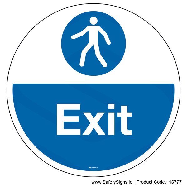 Exit - FloorSign (Circular) - 16777 — SafetySigns.ie