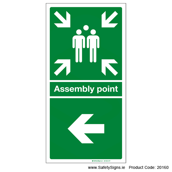 Assembly Point Arrow Left - 20160 — SafetySigns.ie