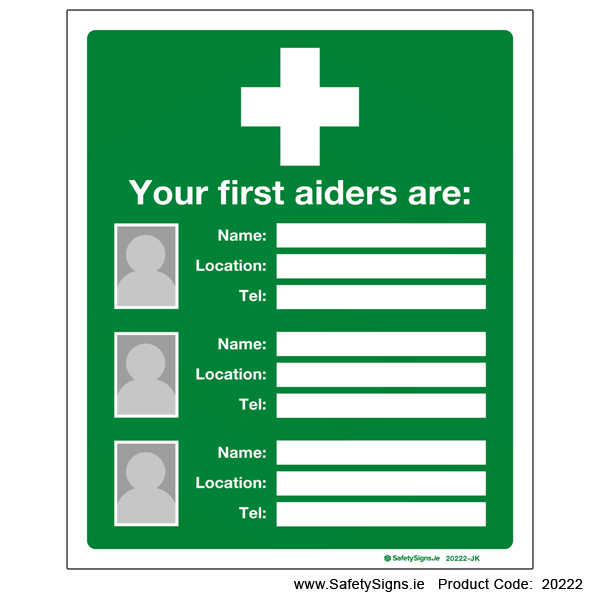 First Aiders - 20222 — SafetySigns.ie