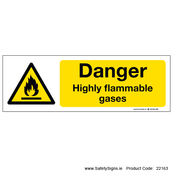 Highly Flammable Gases - 22163 — SafetySigns.ie