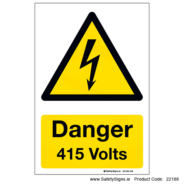 415 Volts - 22188 — SafetySigns.ie