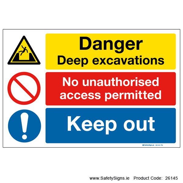 Deep Excavations - 26145 — SafetySigns.ie