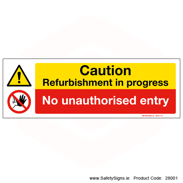 Refurbishment in Progress - 28001 — SafetySigns.ie