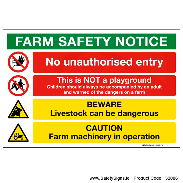 Farm Safety Notice - 32006 — SafetySigns.ie
