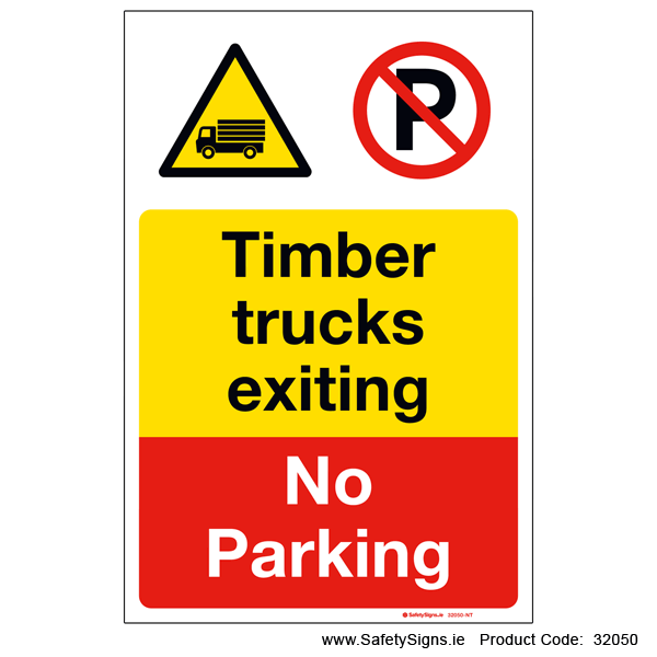 Timber Trucks Exiting - 32050 — SafetySigns.ie