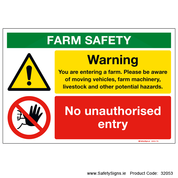Farm Safety - No Entry - 32053 — SafetySigns.ie