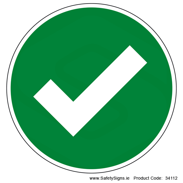 Approved - Tick Mark (Circular) - 34112 — SafetySigns.ie