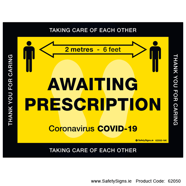 Awaiting Prescription - FloorSign - 62050 — SafetySigns.ie