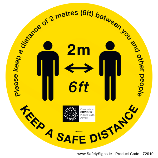 Keep a Safe Distance - FloorSign (Circular) - 62004 — SafetySigns.ie