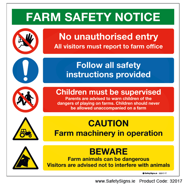 Farm Safety Sign - 32017 — SafetySigns.ie