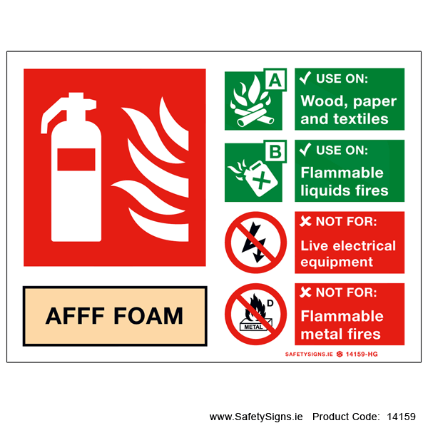 Fire Extinguisher SG16 AFFF Foam - 14159 — SafetySigns.ie