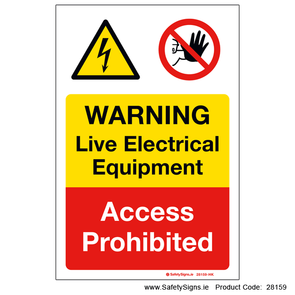 Live Electrical Equipment - 28159 — SafetySigns.ie