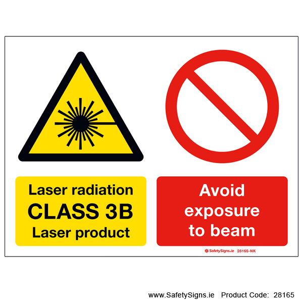 Laser Radiation - Class 3B - 28165 — SafetySigns.ie