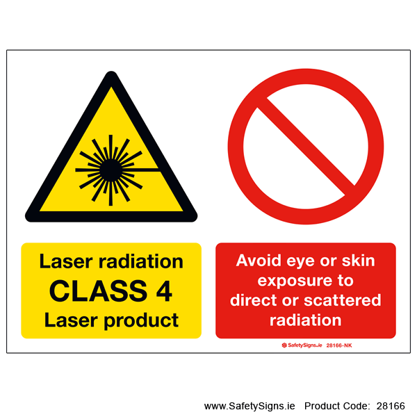 Laser Radiation - Class 4 - 28166 — SafetySigns.ie