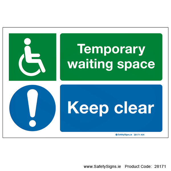 Temporary Waiting Space - 28171 — SafetySigns.ie