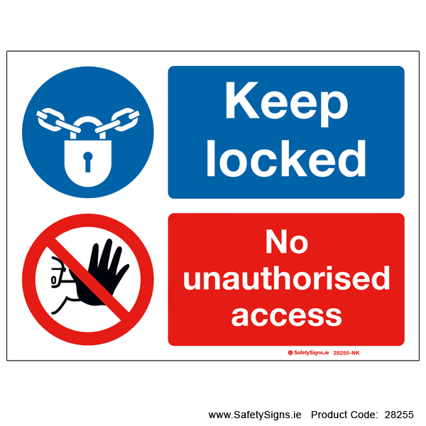 Keep Locked - 28255 — SafetySigns.ie