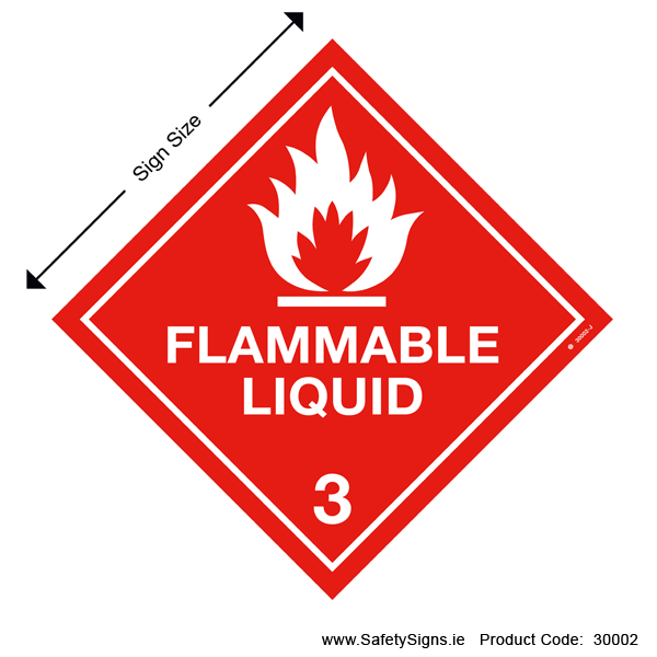 Class 3 - Flammable Liquid - 30002 — SafetySigns.ie