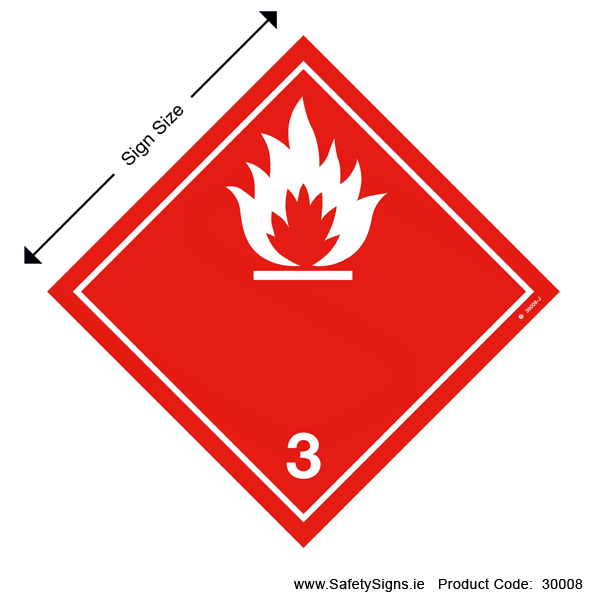 Class 3 - Flammable - 30008 — SafetySigns.ie