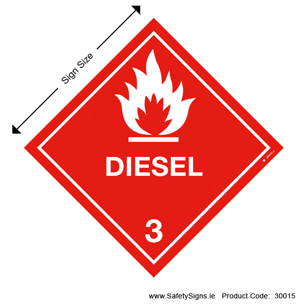 Class 3 - Diesel - 30015 — SafetySigns.ie