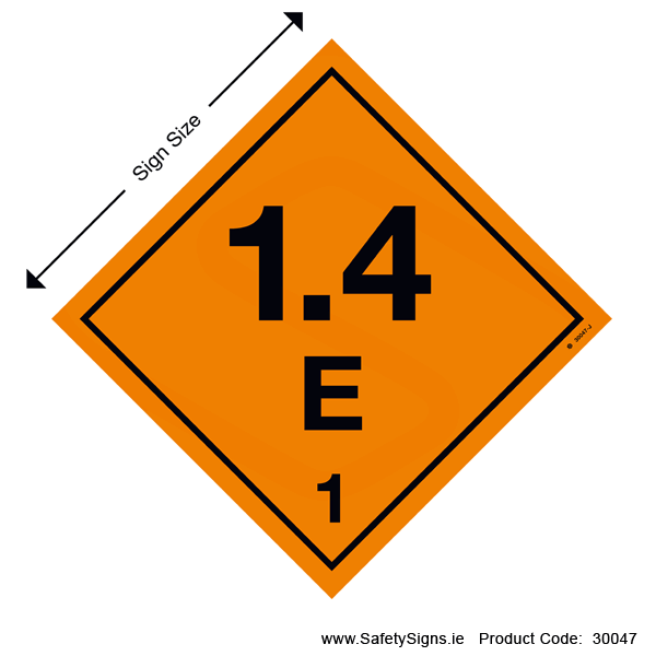 Class 1 - Explosive 1.4E - 30047 — SafetySigns.ie