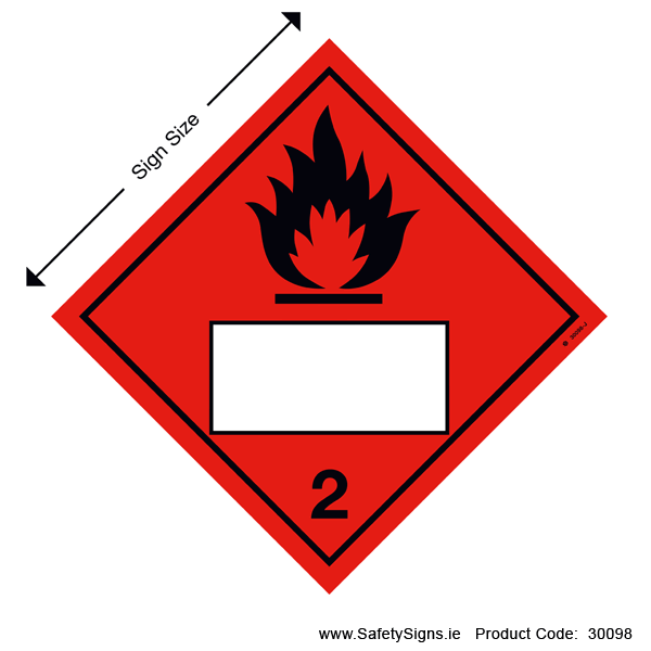 Class 2.1 - Flammable Gases - Blank UN Box - 30098 — SafetySigns.ie