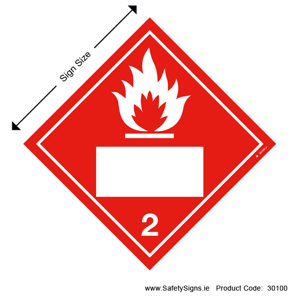 Class 2.1 - Flammable Gases - Blank UN Box - 30100 — SafetySigns.ie