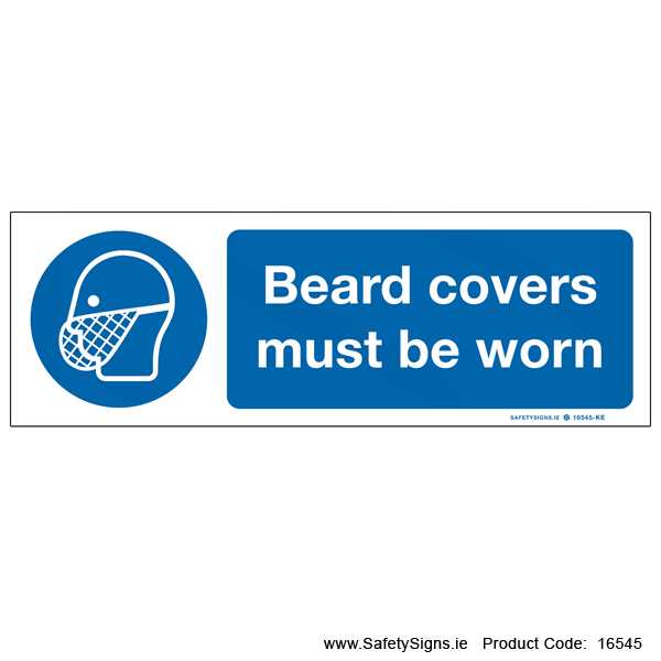 Beard Covers to be Worn - 16545 — SafetySigns.ie
