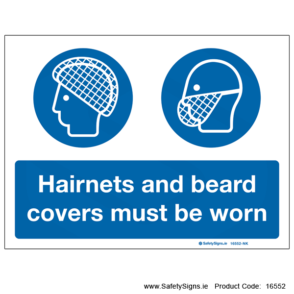 Wear Hairnets and Beard Covers - 16552 — SafetySigns.ie