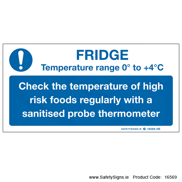 Fridge Temperature - 16569 — SafetySigns.ie