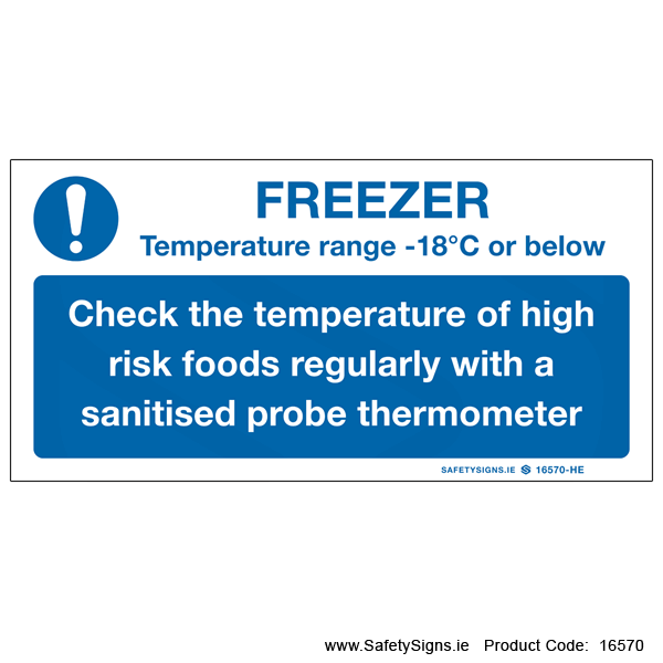 Freezer Temperature - 16570 — SafetySigns.ie