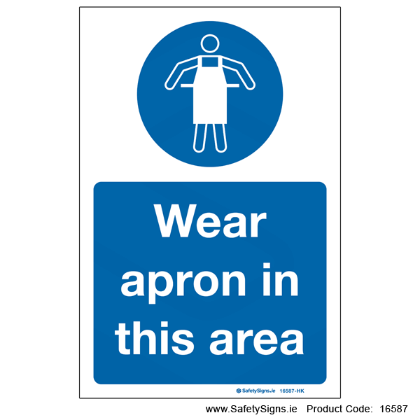 Wear Apron in this area - 16587 — SafetySigns.ie