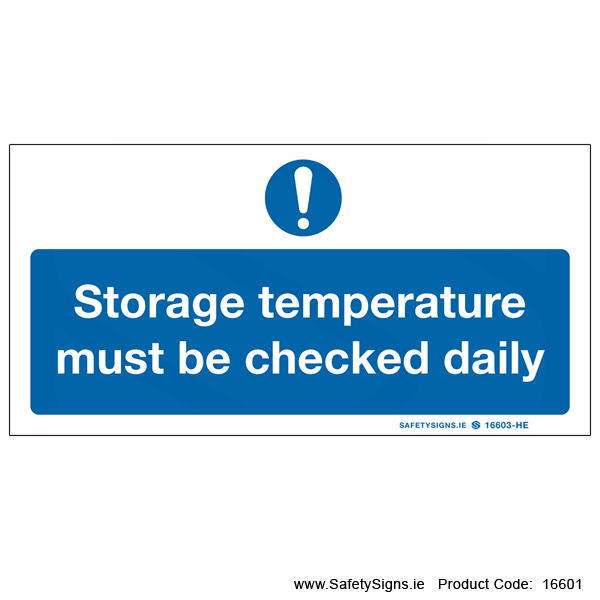 Check Temperature Daily - 16601 — SafetySigns.ie