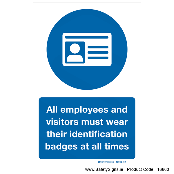 Identification Badges must be worn - 16660 — SafetySigns.ie