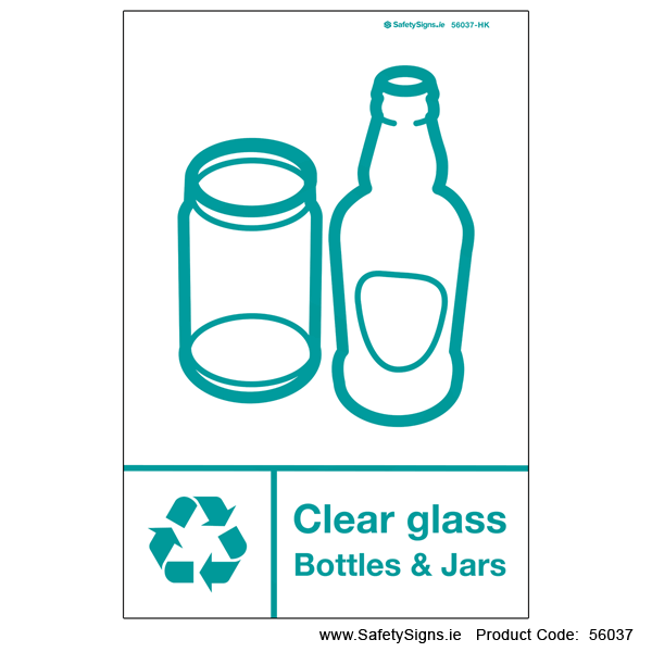 Clear Glass Bottles and Jars - 56037 — SafetySigns.ie
