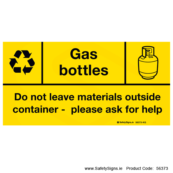 Gas Bottles - 56373 — SafetySigns.ie