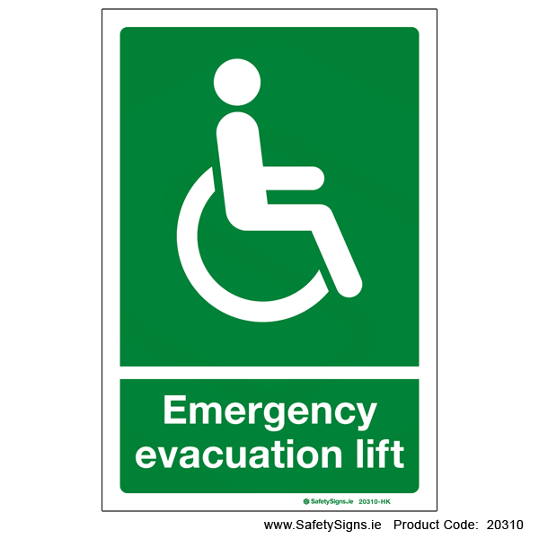 Evacuation Lift - 20310 — SafetySigns.ie