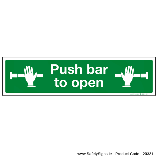 Push Bar to Open - 20331 — SafetySigns.ie