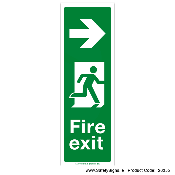 Fire Exit SG111 Arrow Right - 20355 — SafetySigns.ie